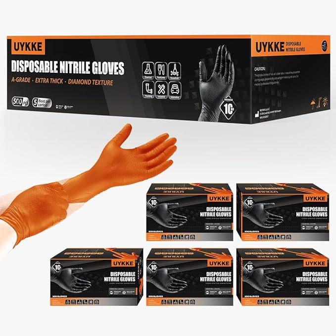10mil Nitrile Gloves Thick, Industrial Disposable Gloves, Heavy Duty M ...